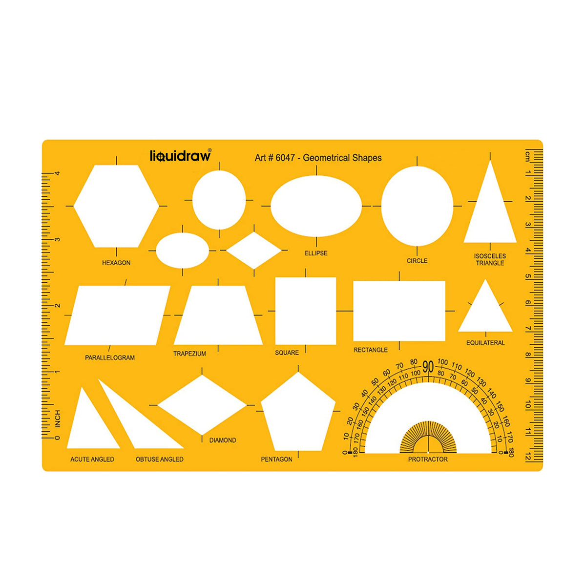 Liquidraw Geometry Shapes Template Stencil Protractor Circle Ellipse O