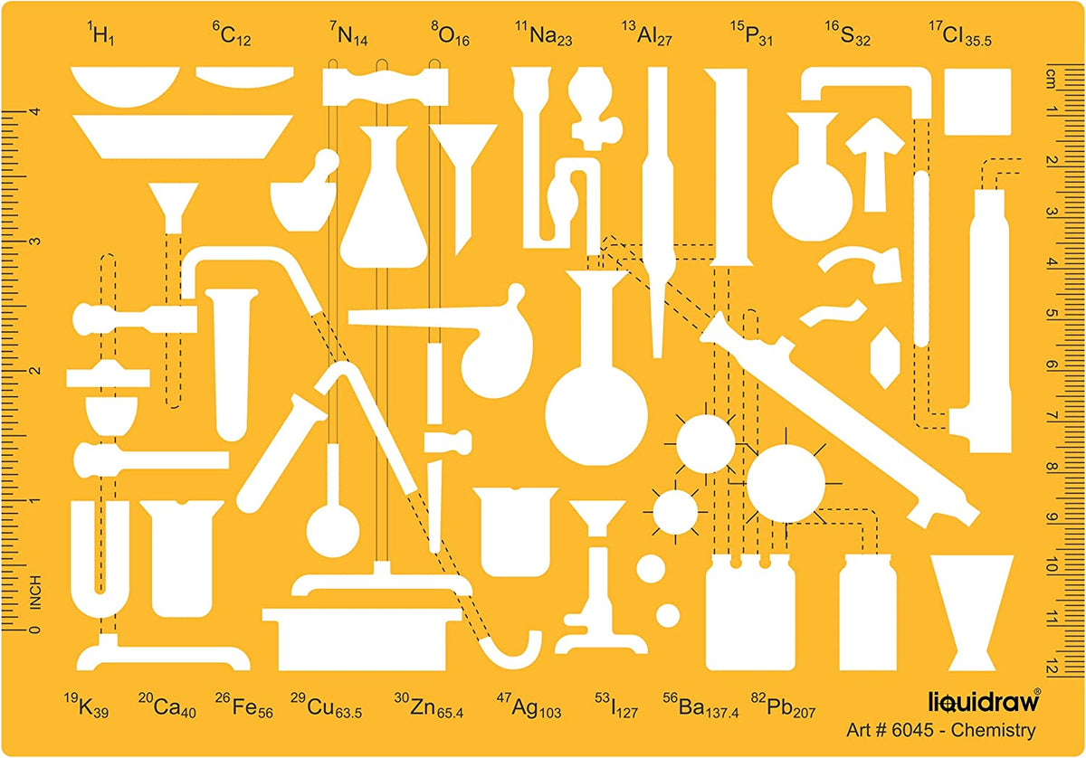 Liquidraw Organic Chemistry Stencil and Drawing Template Different Sha