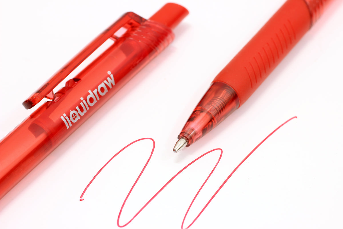 Liquidraw Ballpoint Red Pens Set Of 10 Retractable Red Ball Pens Mediu