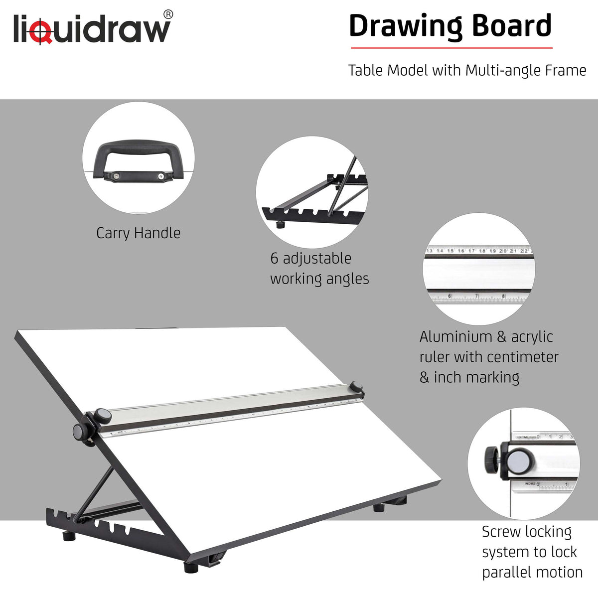 Liquidraw A1 Drawing Board Parallel Motion 35" x 25", Table Model 6 Ad