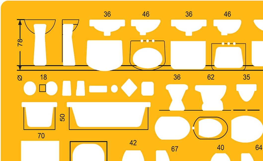 Liquidraw 1:50 Scale Architectural Scale Ruler Drawing Template Stenci