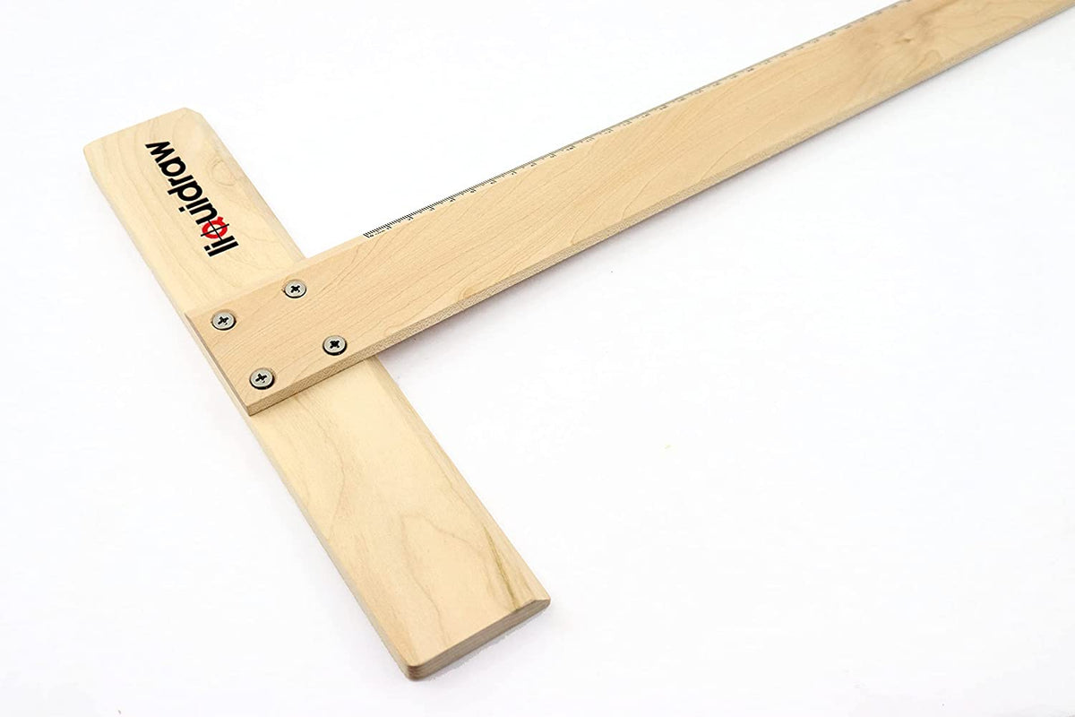Liquidraw T Square Ruler 60cm 24" Wooden T-Square Shape Ruler For Draw