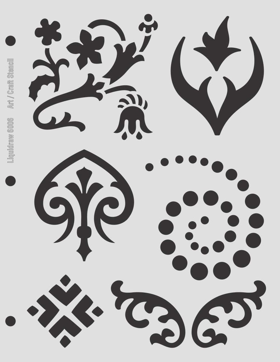 Liquidraw Design Stencils for Crafts, Layering Stencils Scrapbooking F