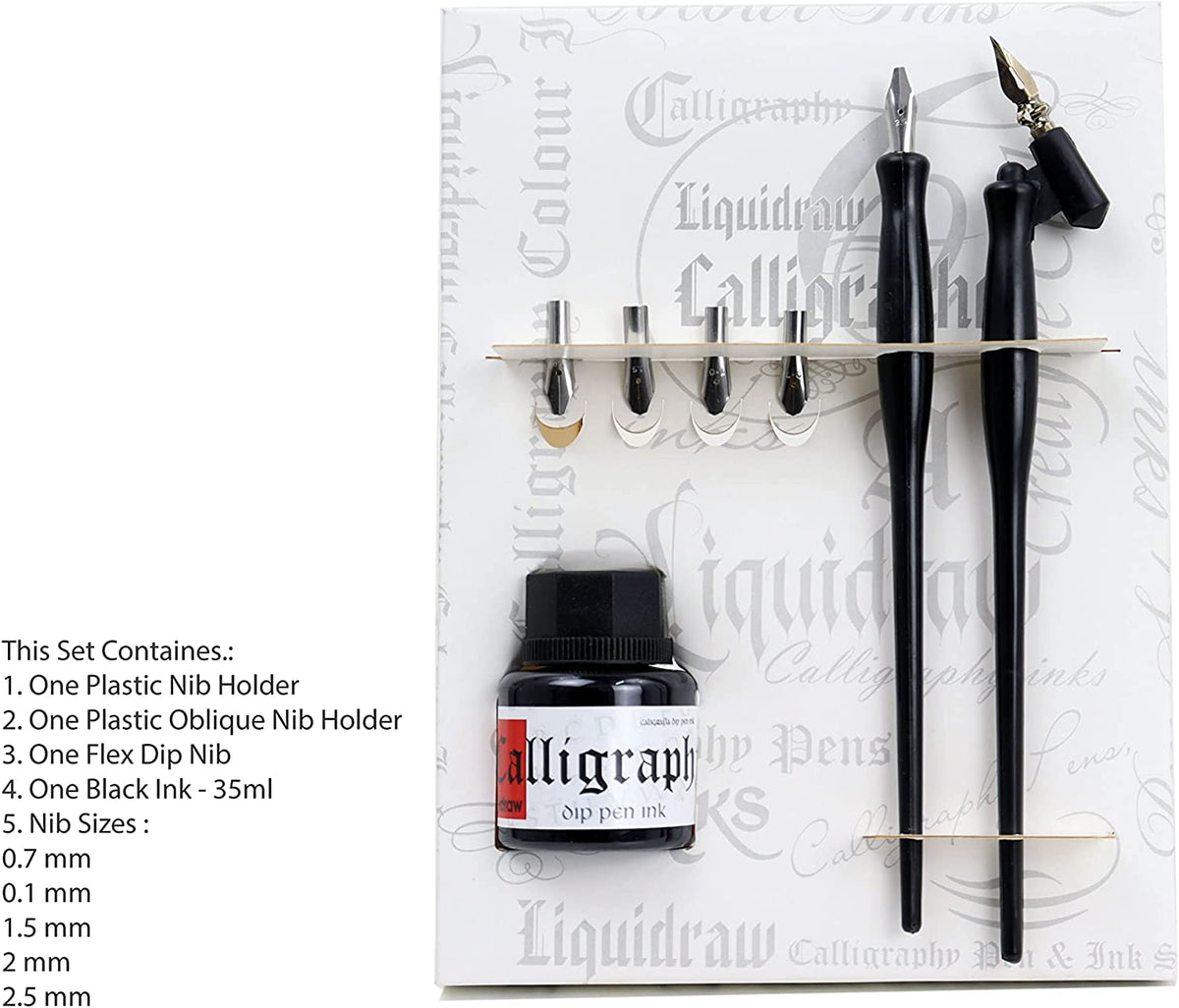 Liquidraw Calligraphy Pens Set Dip Pen Nibs Holder Set With Black Call