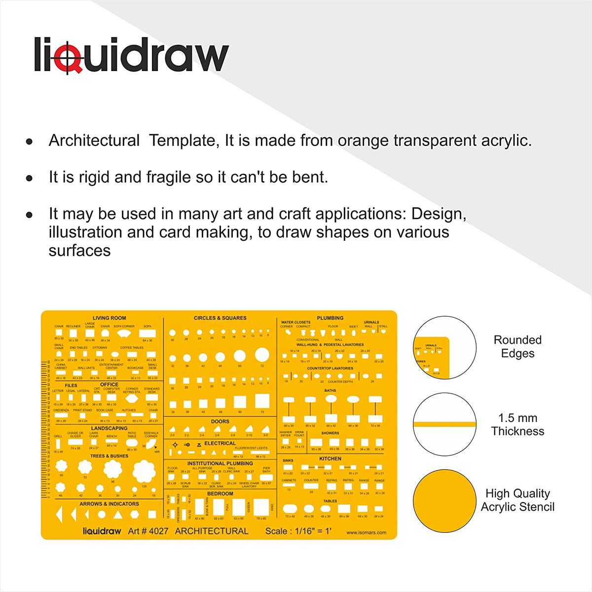 Liquidraw Architectural Scale Ruler Drawing Template Stencil Architect
